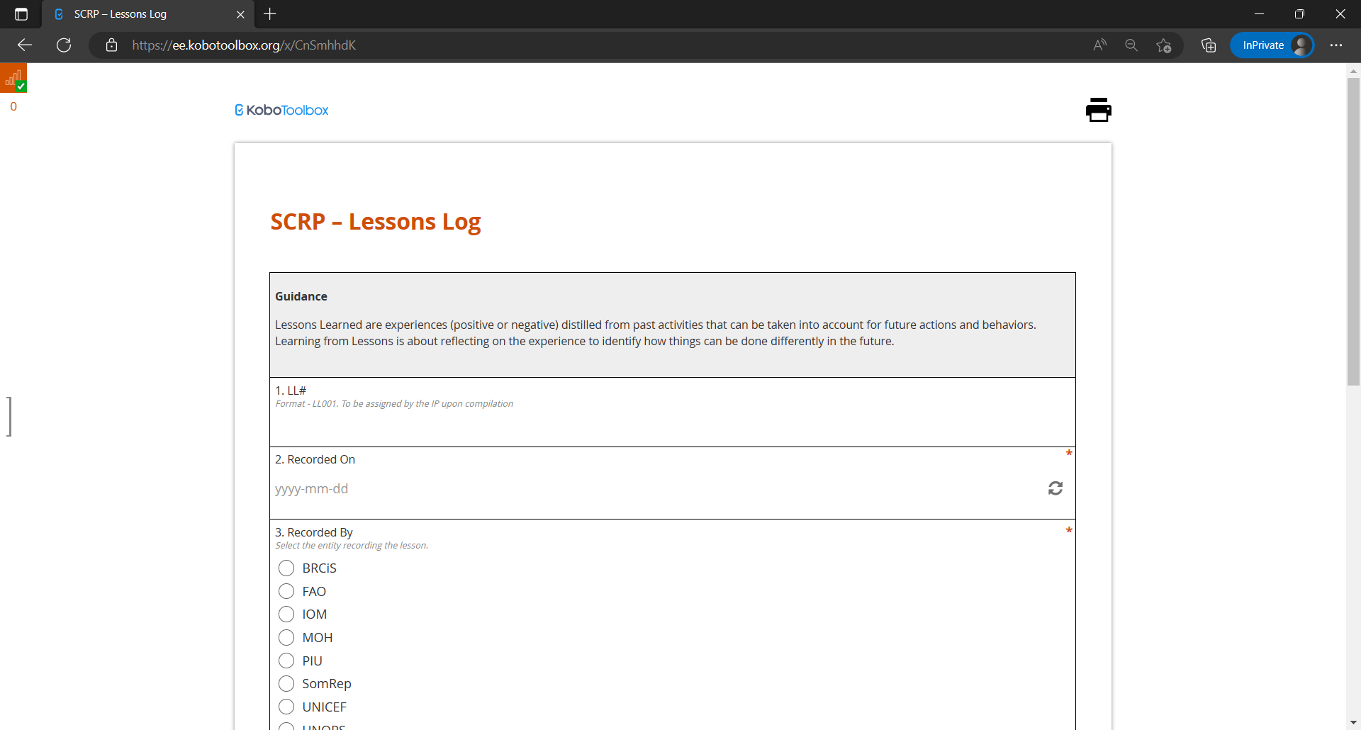 2.3. Lessons Log — SCRP MIS 0.1 documentation